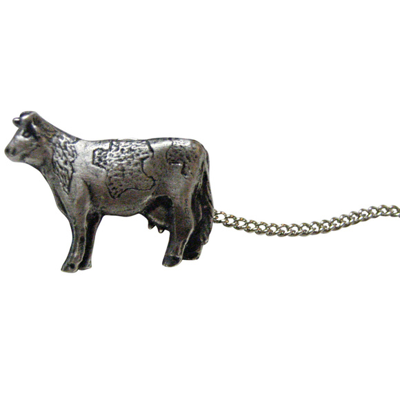 Kiola Designs | Accessories | Silver Toned Cow Tie Tack | Poshmark